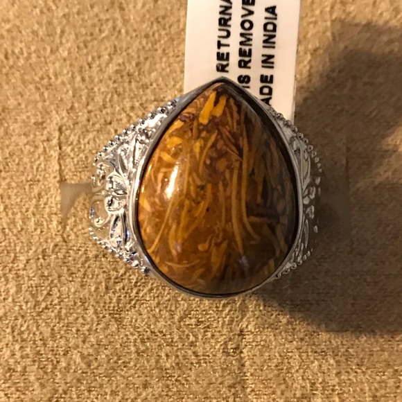 Jewelry | Nwt Indian Script Stone Ring In Stainless Steel | Poshmark